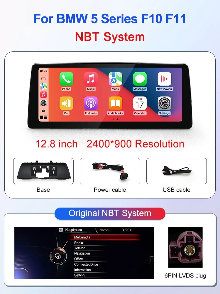Android 12.8" для BMW 5 F10 F11 NBT