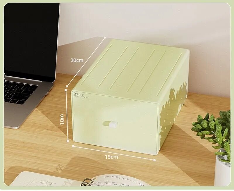 Кофр для хранения вещей 20x15x10 см 1 шт с крышкой светло-зеленый