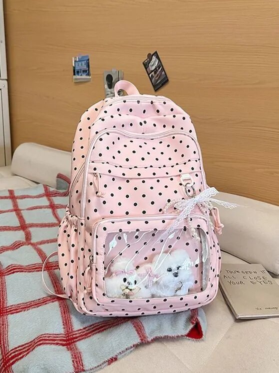 Y2K Рюкзак детский, нейлон, 42x30x13 см, белый-3, школьный, городской, для девочек, для мальчиков — фото 1