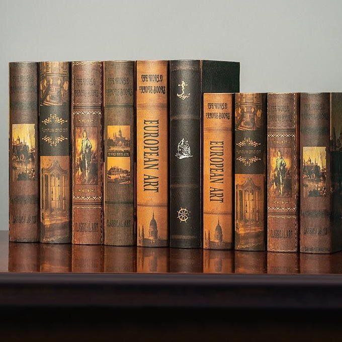 Винтажные декоративные книги в европейском стиле, искусственные книги для декора, декоративные элементы для винных шкафов в американском стиле, креативные