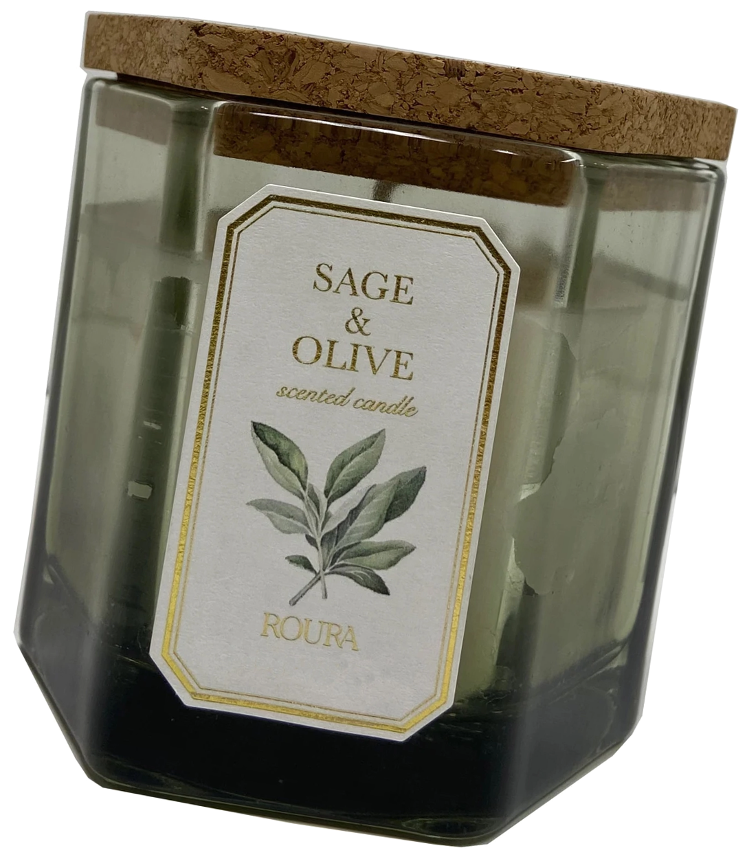Свеча Roura Sage and Olive для дома 510 гр / Рура Шалфей и Оливки ароматическая