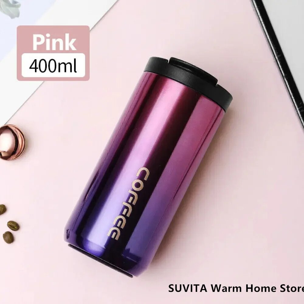 Термос PGY из нержавеющей стали 400 мл Розовый, 400ML, Gradient Purple