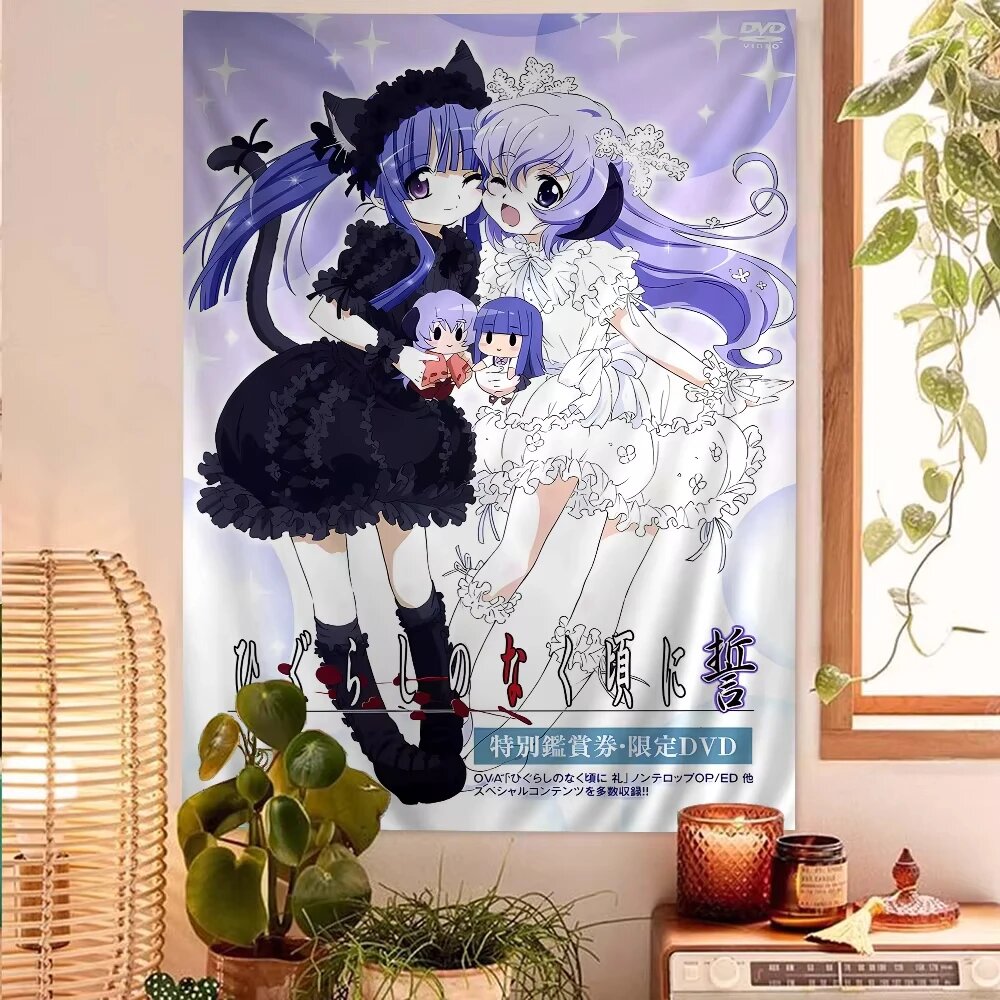 Гобелен Higurashi When They Cry 100% полиэстер 40CMX60CM, 3d Tapestry GT2