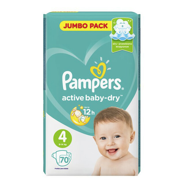 Подгузники Pampers Active Baby-Dry Maxi 4 (9-14 кг) 70 шт