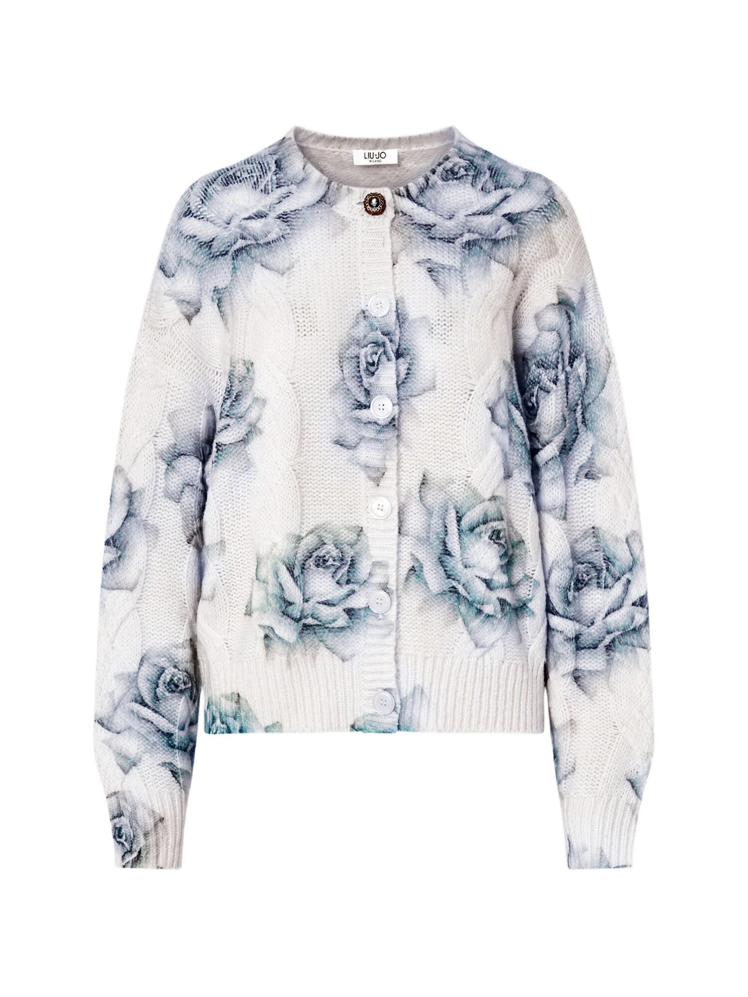 Кардиган Wool cardigan with rose print