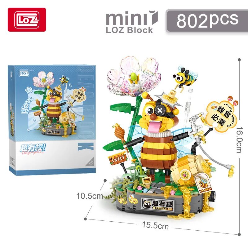 LOZ Block Мини Bee с цветком, 802 детали, With box7