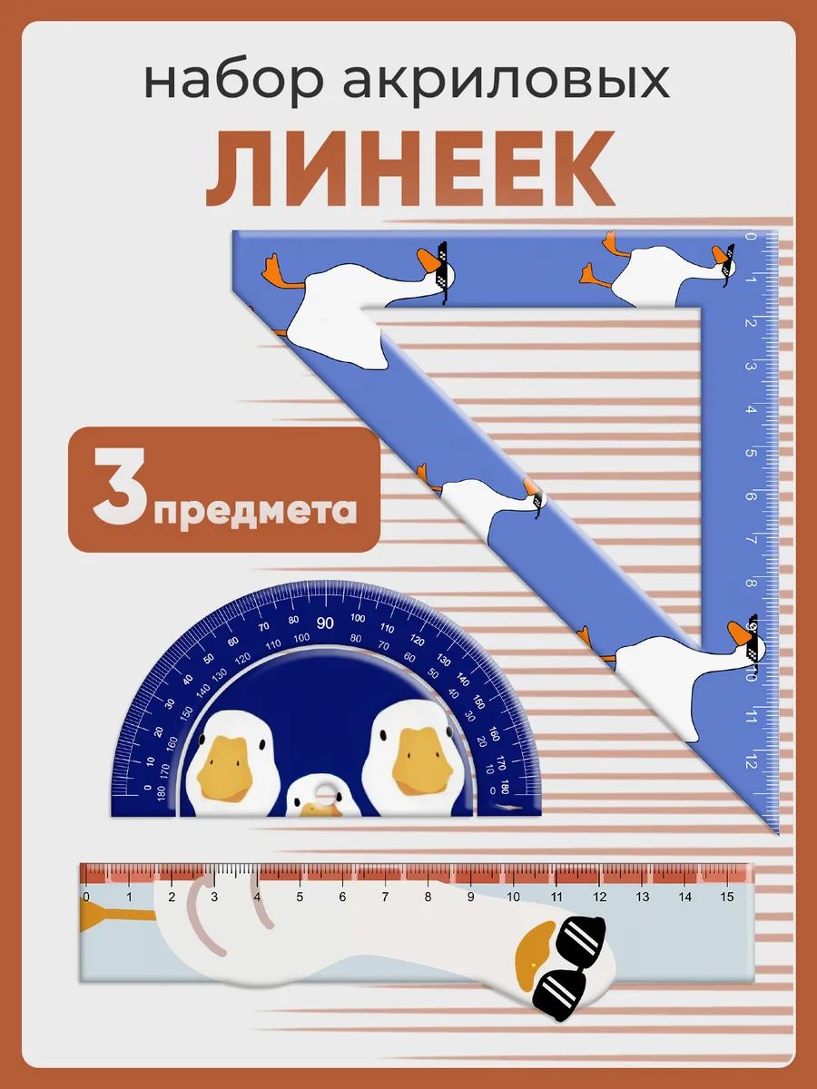 Линейки набор для школы Гусь