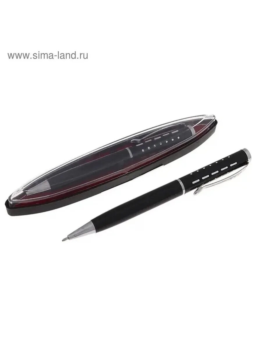 Стильная подарочная ручка с серебристыми вставками