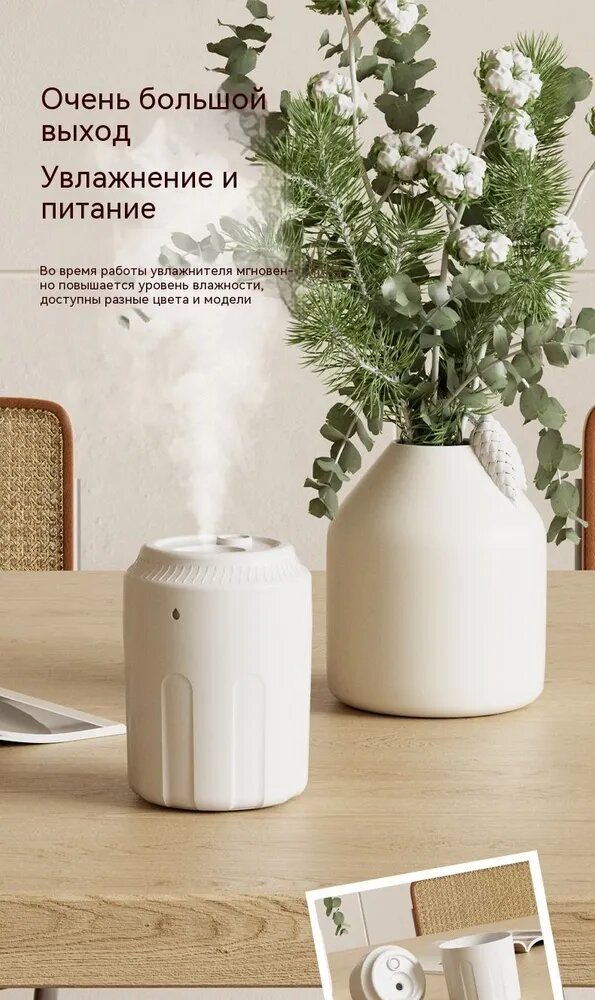 Увлажнитель воздуха Ультразвуковой мини-увлажнитель Small M USB 260 мл с цветной подсветкой, тихий аромадиффузор для дома и машины, голубой