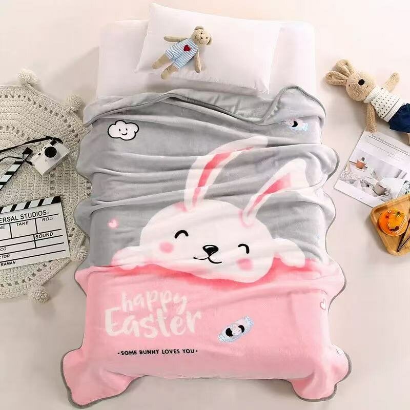 Детский плед летний тонкий однослойный мультяшный детский коралловый флисовый плед для малыша, 100x140cm