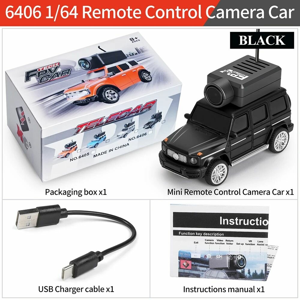 Радиоуправляемые машинки WLtoys 1:64 Mini 6406 6406C с HD камерой 120 Широкоугольный 2.4G 720P с двойным управлением