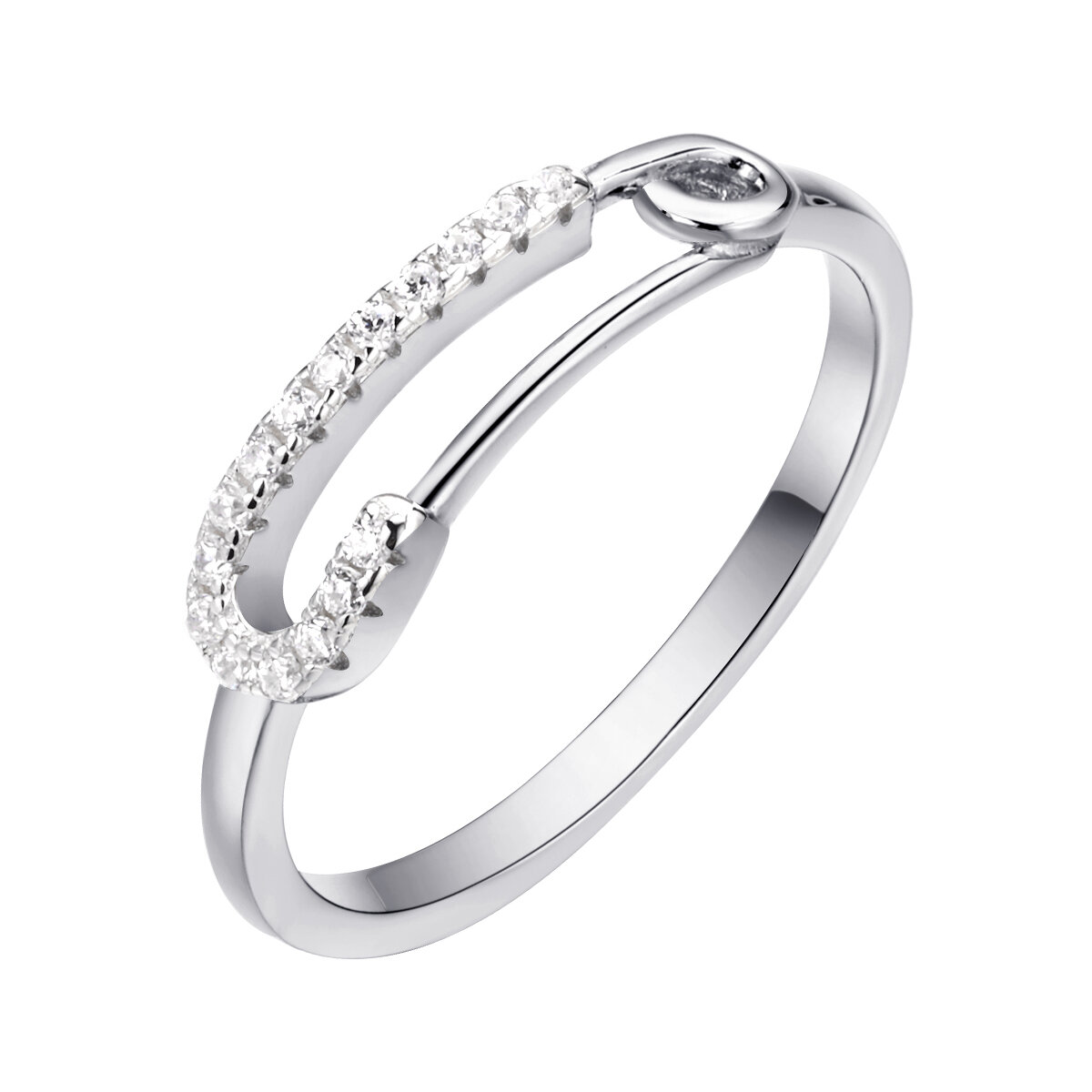 Кольцо, серебро, 925 проба, фианит