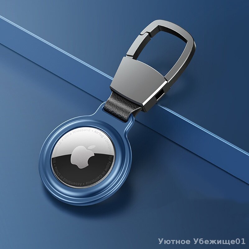 Чехол MyPads, для смарт-метки Apple AirTag, алюминиевый, синий