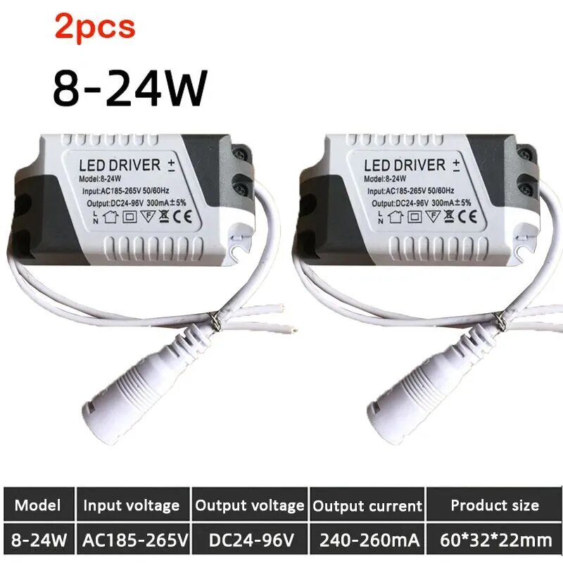 Светодиодный драйвер, от AC110V220v до DC12V DC24V, адаптер питания для трансформатора освещения мощностью 8-18 Вт, 8-24 Вт