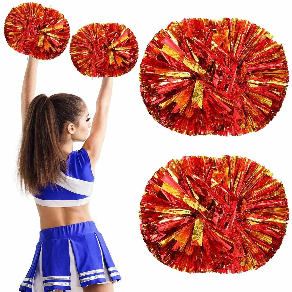 Металлические помпоны для черлидинга, 2 упаковки