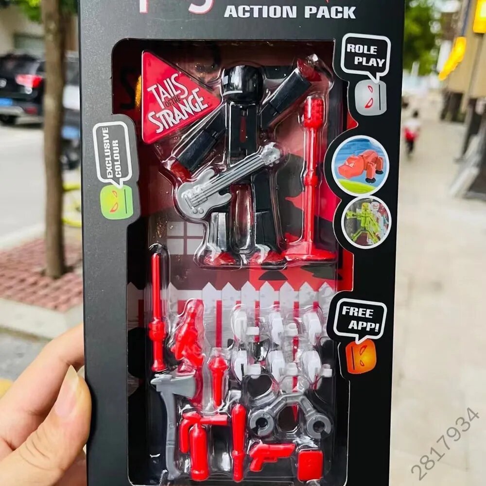 Фигурка Stikbot Tails of the Strange Action Pack фигурка черного цвета из ABS пластика для мальчиков, 3-5 лет