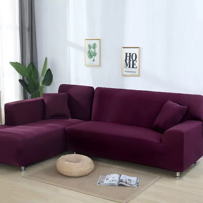 Чехол для углового дивана из эластичного материала, S - XL, цвет в , Large(190-230cm) 1pc,3 места，коричневый