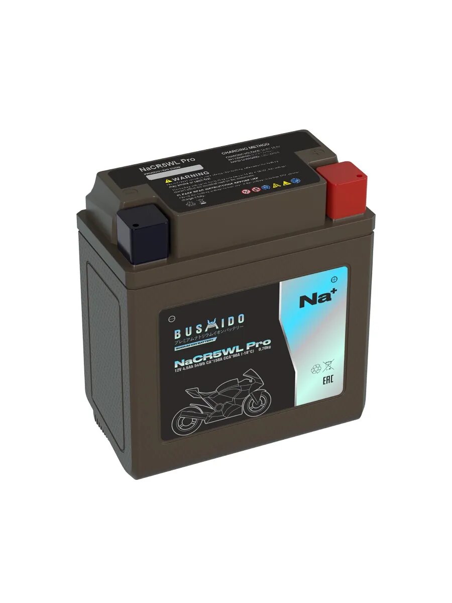 Аккумулятор BUSHIDO NaCR5WL pro 12V 4.5Ач обр. пол.