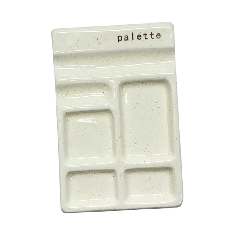 Керамическая Палитра Красок Со Встроенным Кистодержателем 4 Лунки Палитра Для Смешивания Красок Для Смешивания Акварели Масла И Акрила