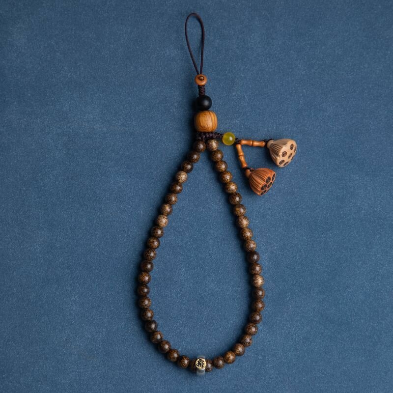 Ланъярд для телефона из агарового дерева Калимантан для женщин, китайский стиль ретро, высококачественная цепочка для телефона для мужчин