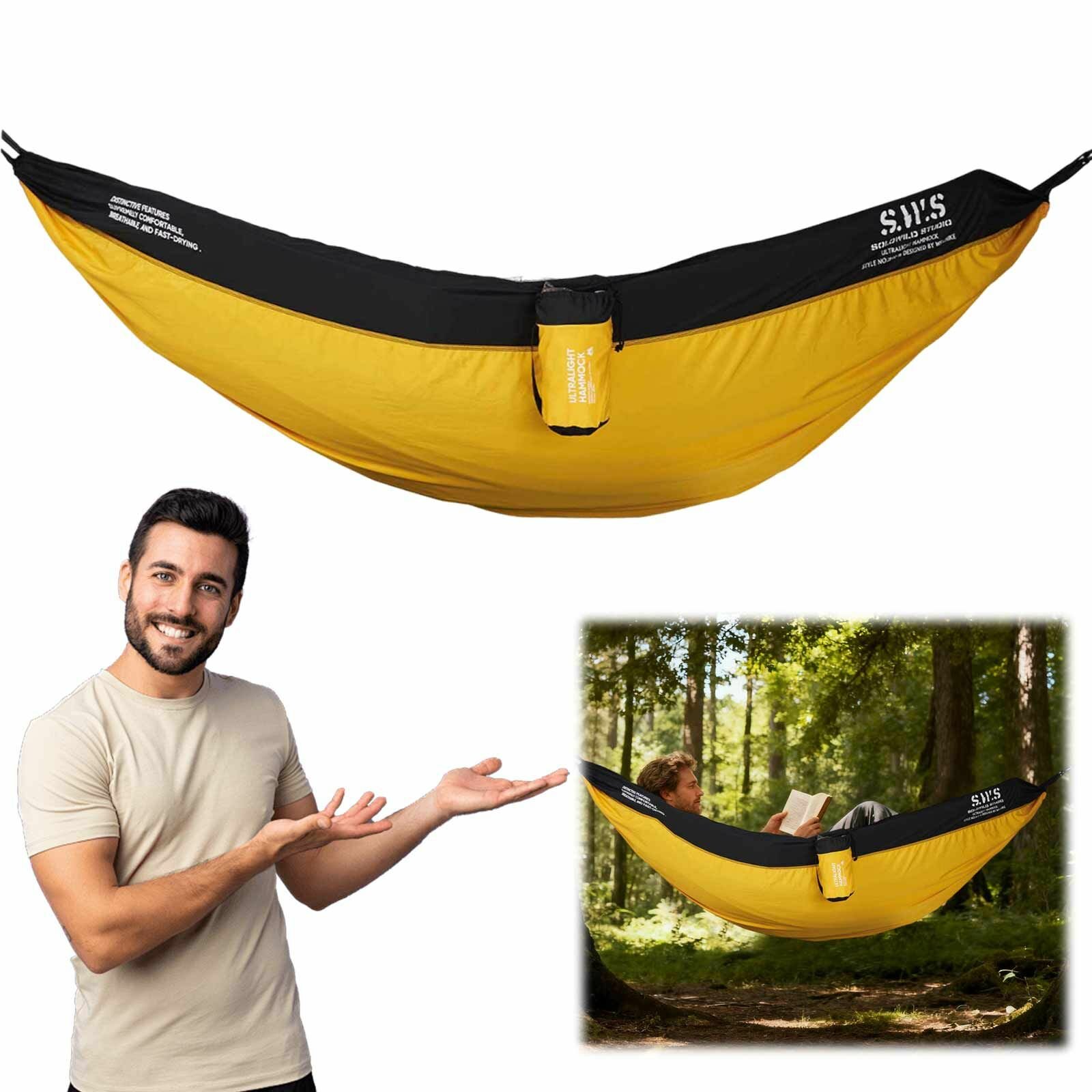 Легкая двухместная гамак WELLHIKE из полиэстера 300T, 270 180 см, вес 650 г, грузоподъёмность 200 кг