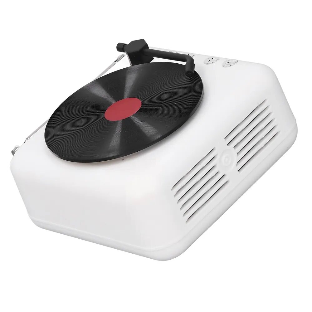Маленький динамик Retro BT Портативная беспроводная колонка Bluetooth ретро-дизайном белого цвета — фото 1