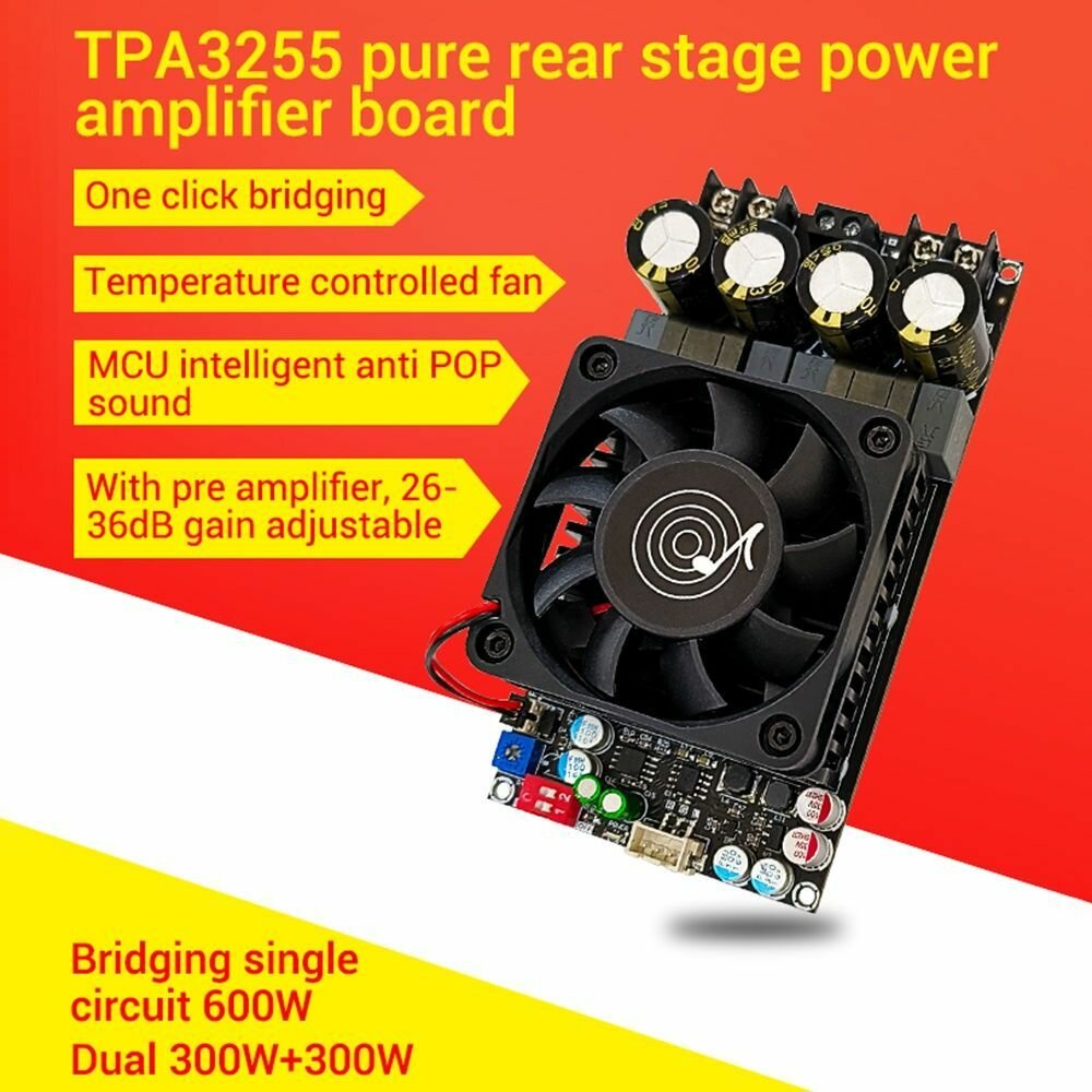 ZK-3002 Чистая задняя цифровая плата усилителя TPA3255 стерео 300 Вт