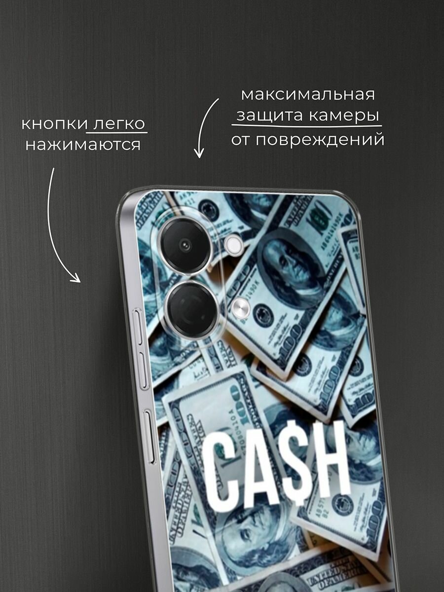 Силиконовый чехол на Tecno Spark Go 3 / Текно Спарк Го 3 с принтом Cash — фото 1