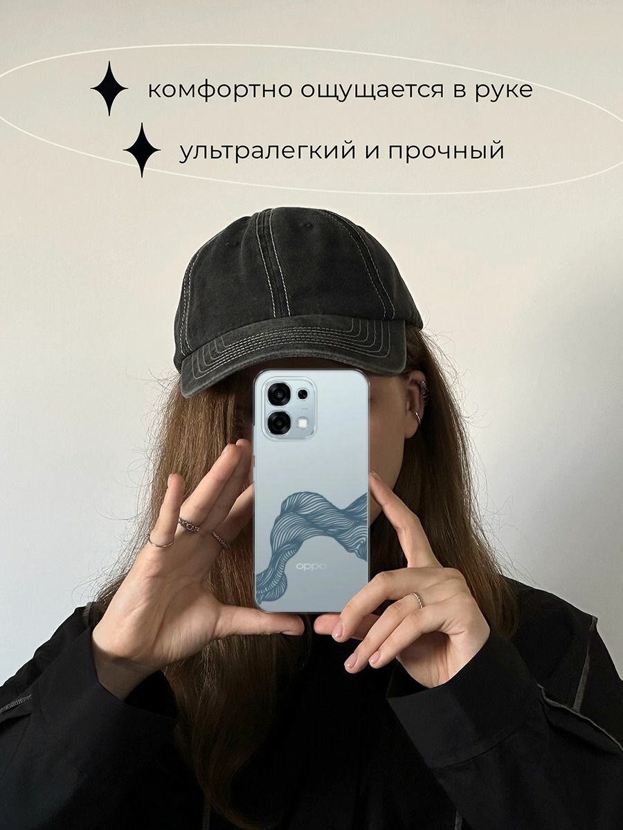Чехол на Oppo A6 Pro / Оппо A6 Про с принтом Абстрактная волна, прозрачный — фото 1