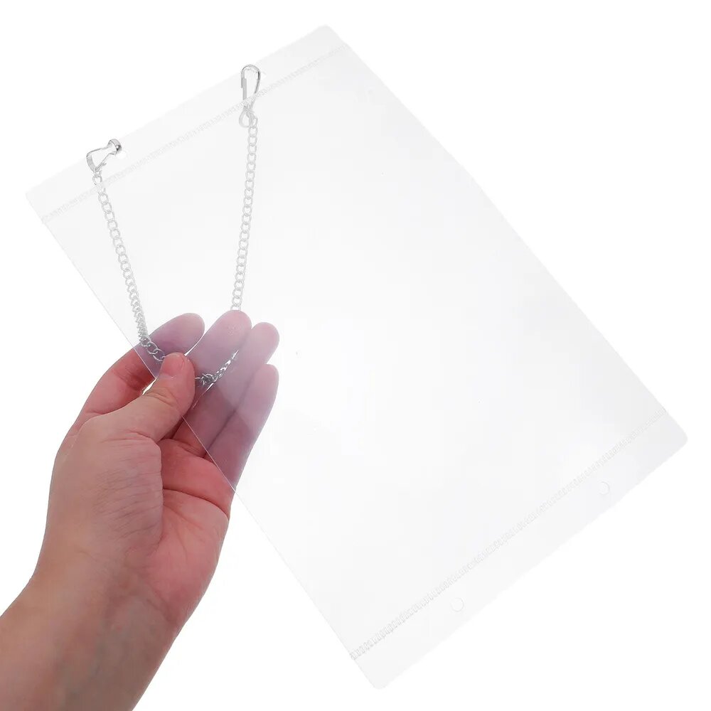 Прозрачный подвесной карман для ценников из пластика с цепочкой для организации магазина