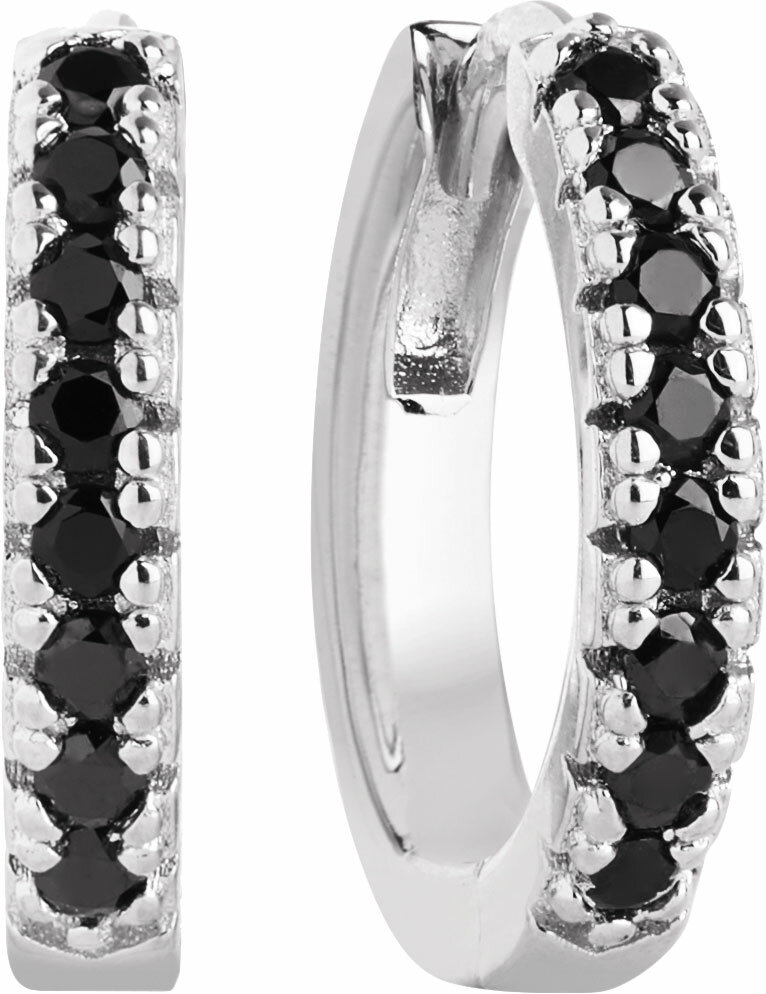 Серьги конго, серебро, 925 проба, родирование, фианит