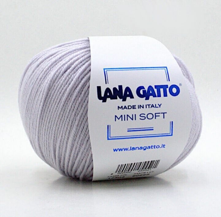 Пряжа Lana Gatto Mini Soft 12504 (1 моток по 50г/170м) светло-серый