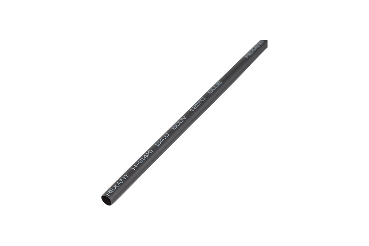 Трубка термоусаживаемая клеевая Rexant 4,0/1,0 мм, (4:1) черная {23-4006}