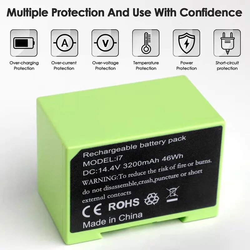E и i Series i7 + e5 7150 7550 i3 3150 i3 + 3550 i4 4150 i4 + 4624864 Замена аккумулятора 14.4V 2600mAh 3200mAh i7