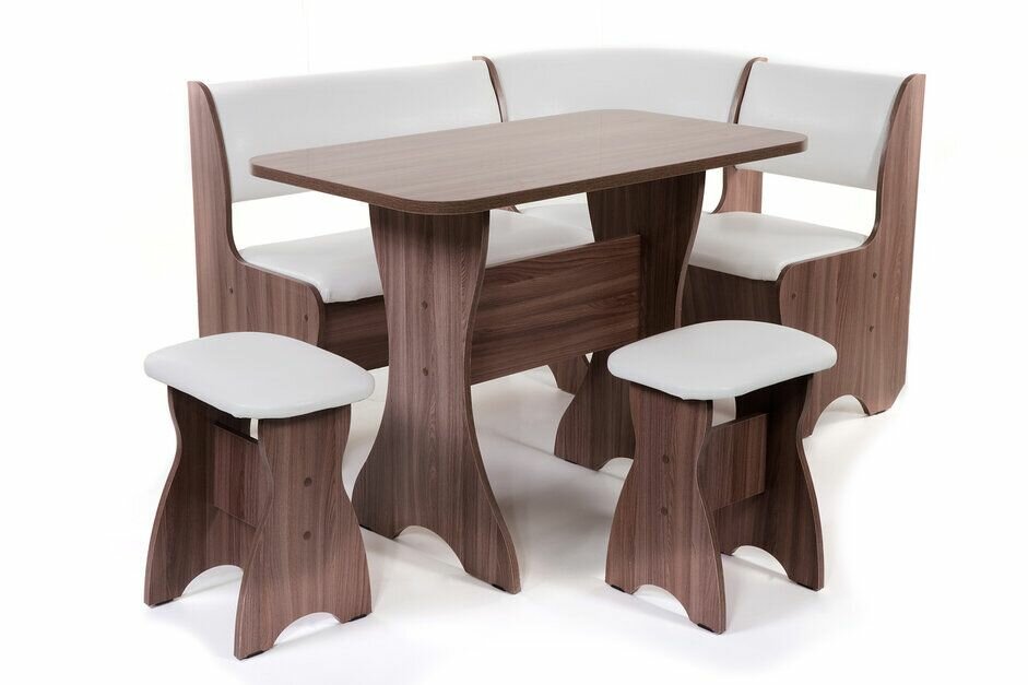 Кухонный уголок Betel тюльпан Однотон Шимо ясень темный/Борнео милк