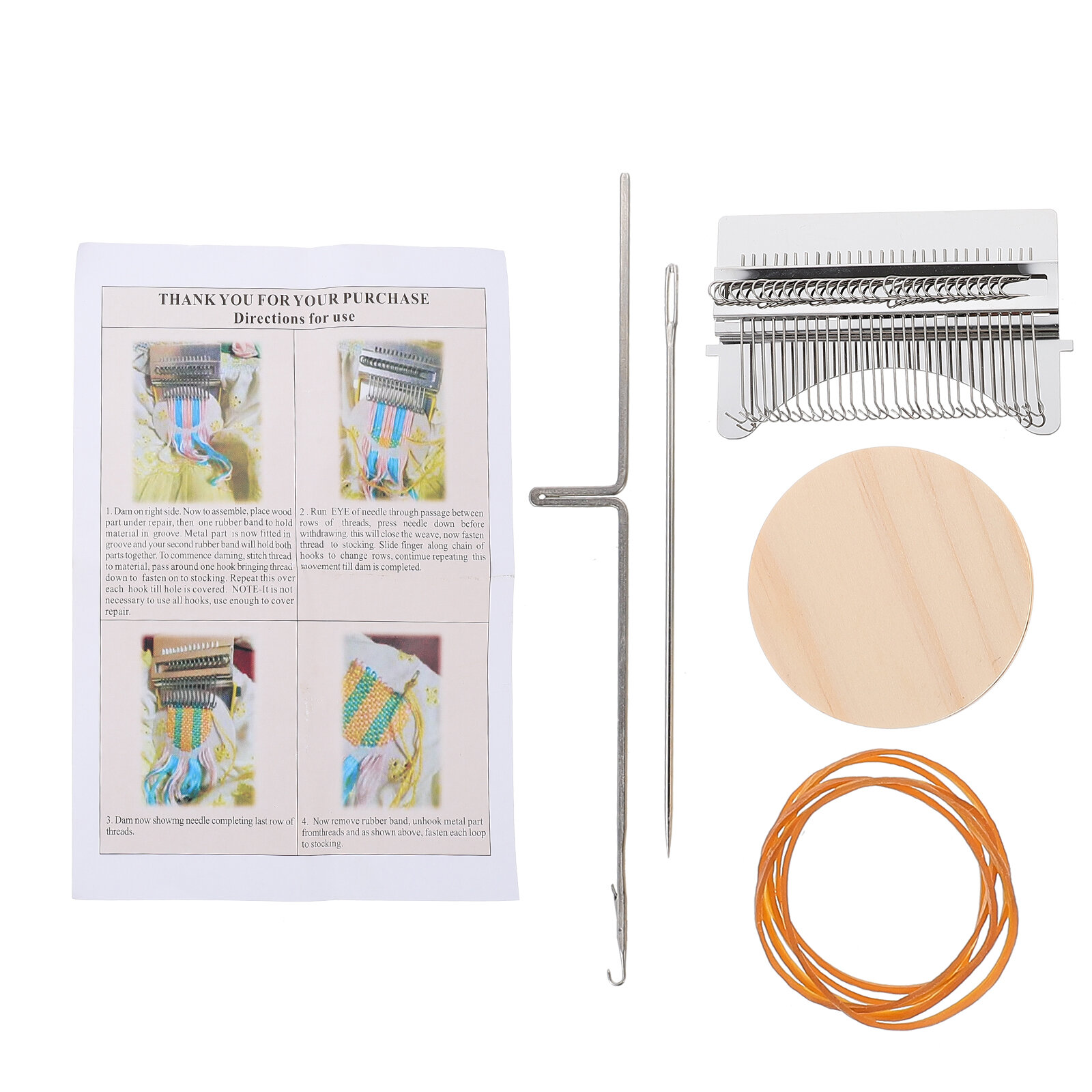 Деревянный мини ткацкий станок с разноцветной пряжей для творческого рукоделия