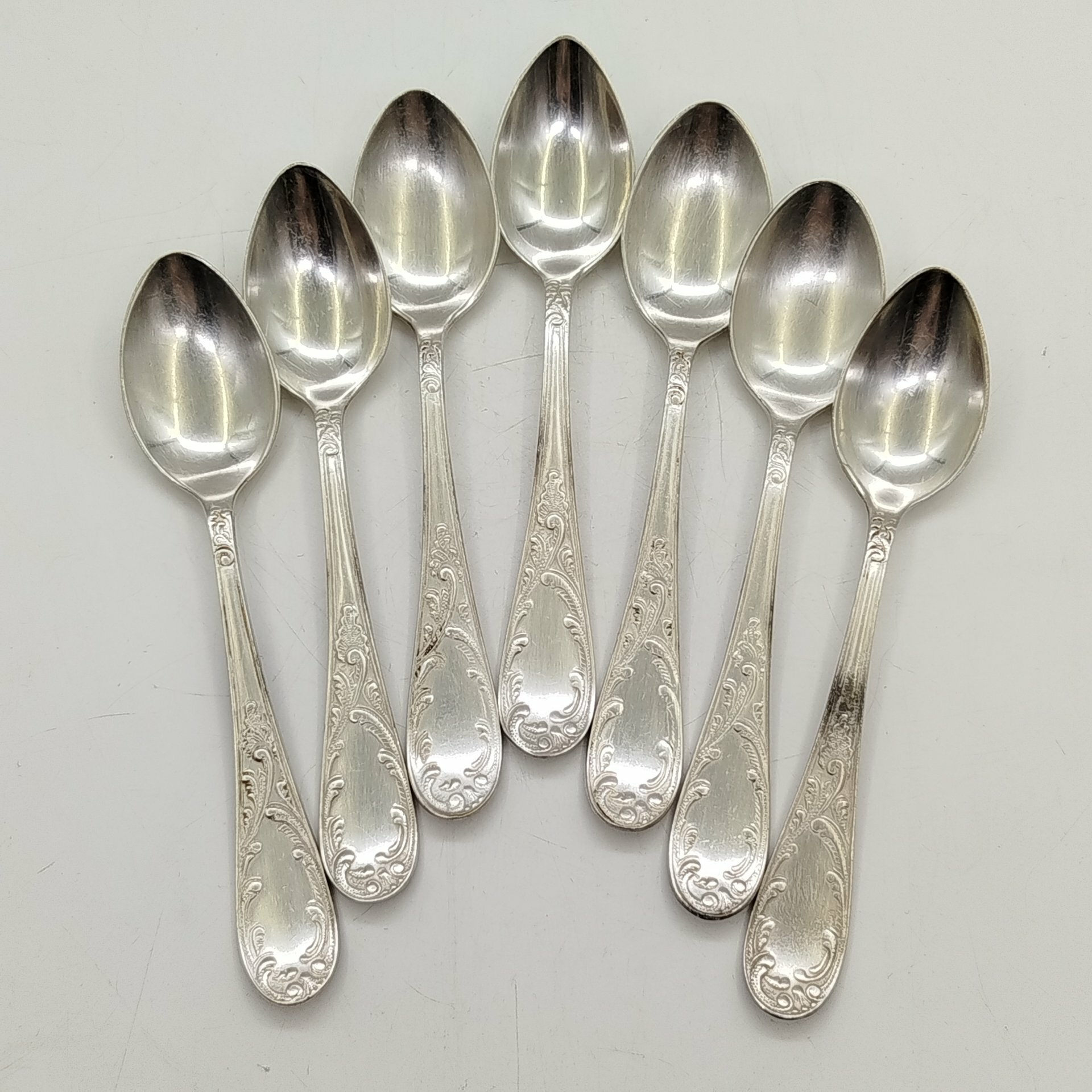 Набор из 7-ми чайных ложек "Пламя", мельхиор (медь-никель)