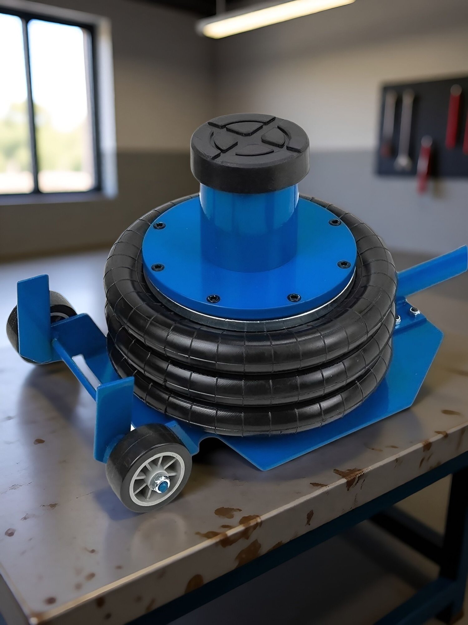 Домкрат Nordberg N023, пневматический, подкатной, грузоподъёмность до 3т, высота подъёма 400мм