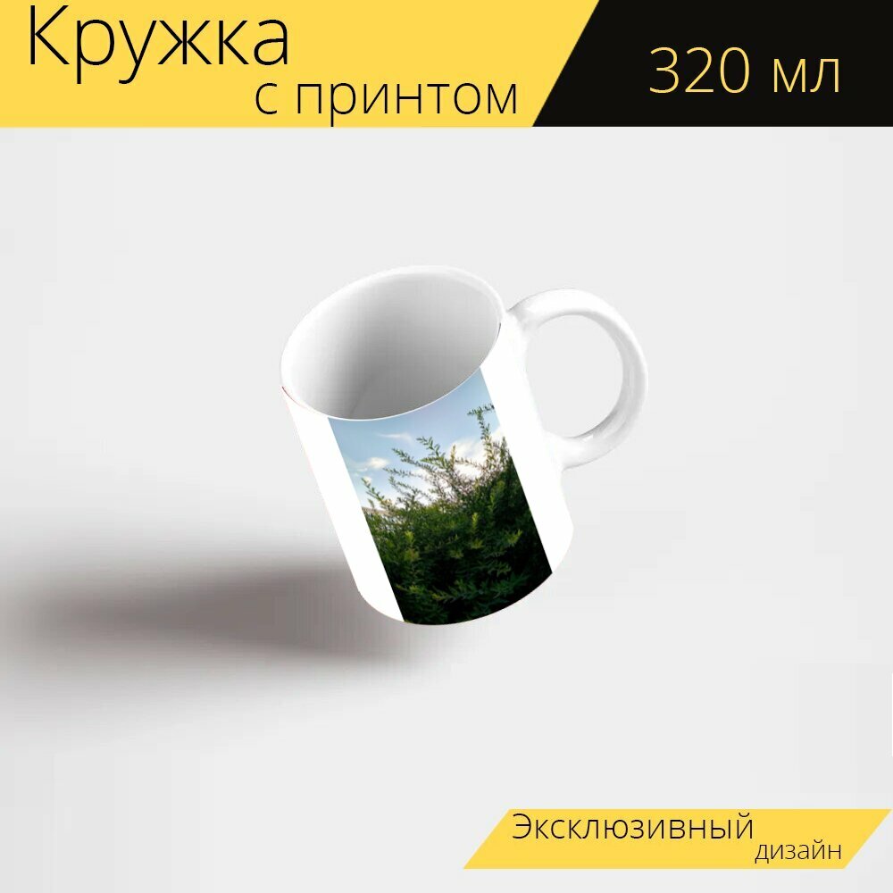 Кружка с рисунком, принтом "Сибирь, луна, вечер" 320 мл.