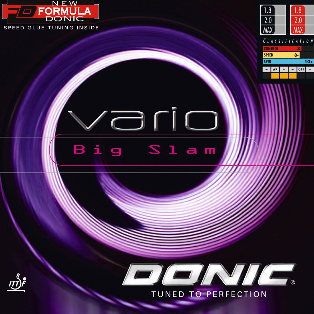 Накладка для ракетки настольного тенниса DONIC Vario Big Slam, Черный, толщина губки max