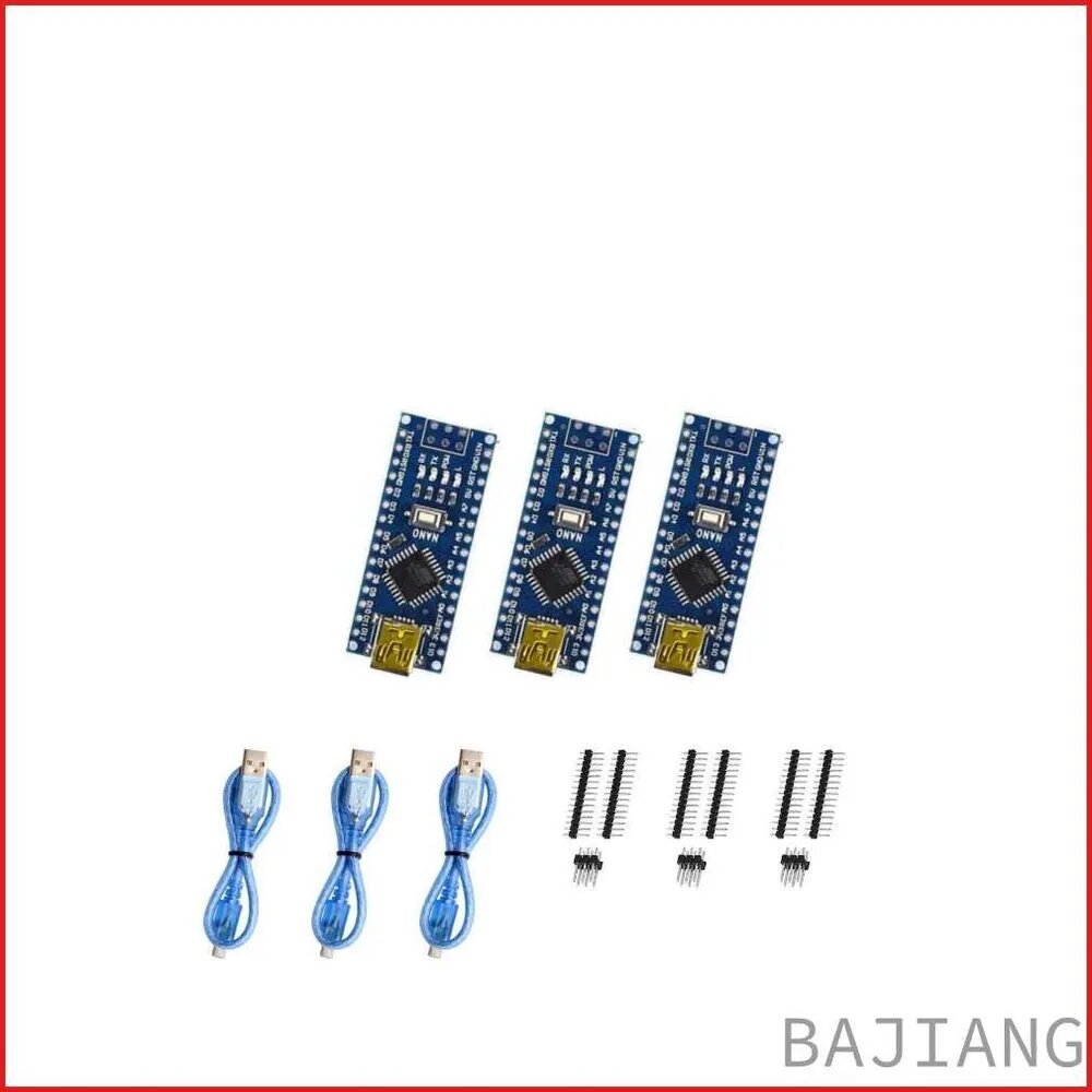 3 шт. Плата Nano CH340/ATmega328P + USB кабель. Полный аналог Arduino Nano V3.0, готов к работе. Набор для проектов и обучения с микроконтроллером