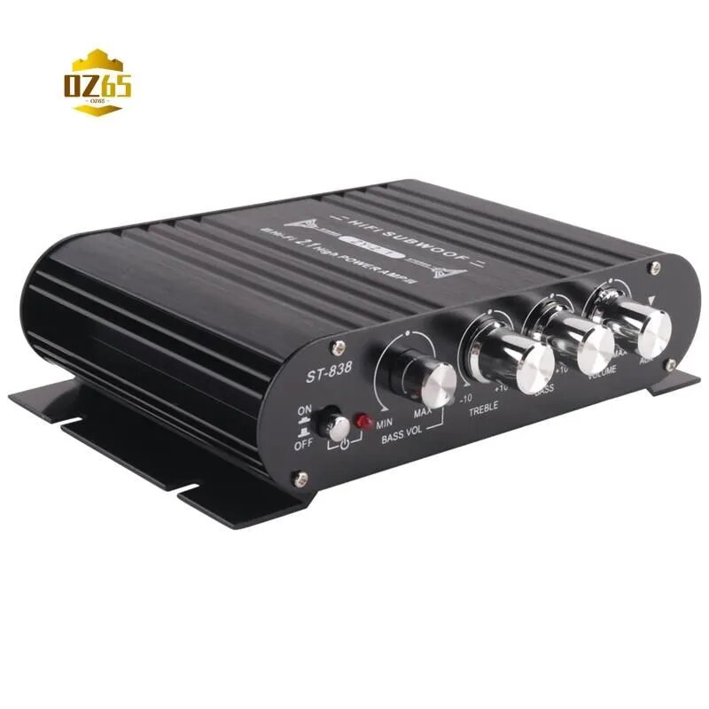 (T I U O) -838 HIFI-усилитель 2.1-канальный автомобильный MP3-мини-усилитель AUX Вход Регулировка высоких и низких частот Усилитель Super Bass 20Wx2+40W