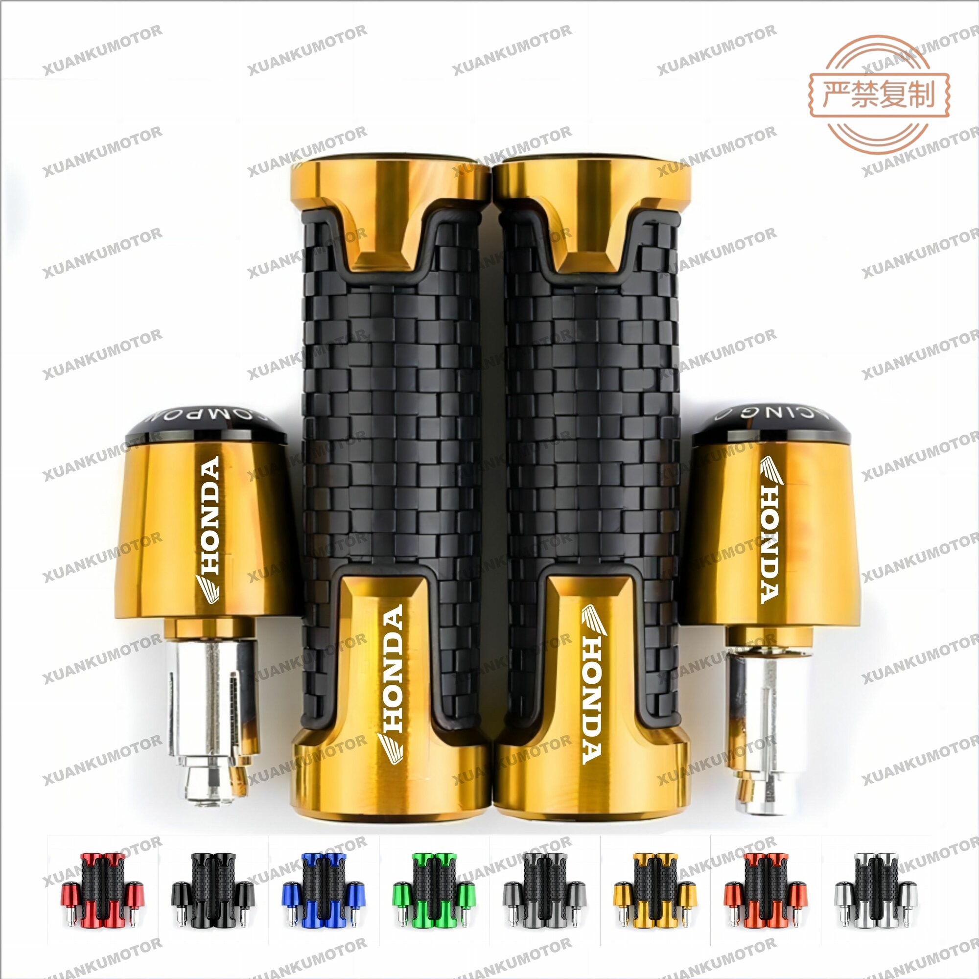 Для Honda CB400SF CBR600 F2 F3 F4 F4i 1992-2020, CB400VTZC 2002-2014, ADV150 ADV160 2019-2023. Нескользящая накладка на ручку рулевого колеса мотоцикла (алюминиевый сплав, резина) Хонда 0123456789