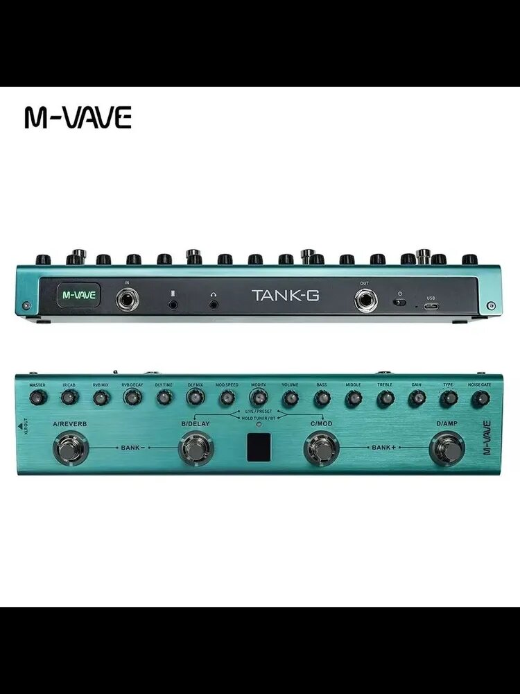 Tank-B BASS Перезаряжаемая педаль мультиэффектов M-VAVE, для бас-гитары, металл