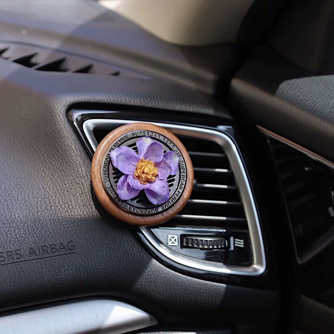 Фиолетовый ирис автомобильный ароматизатор с цветочным декором, натуральная ароматерапия для авто