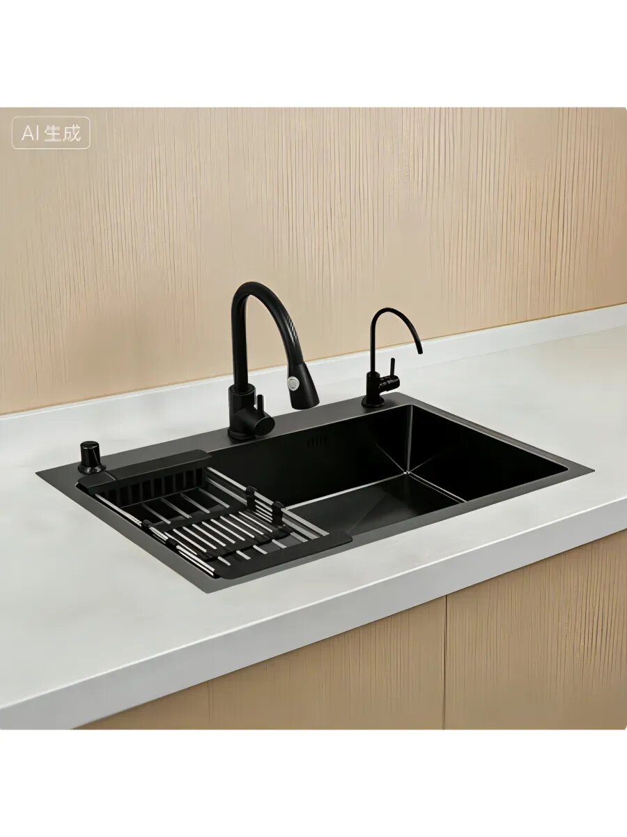 Мойка для кухни нержавейка и раковина кухонная , черный