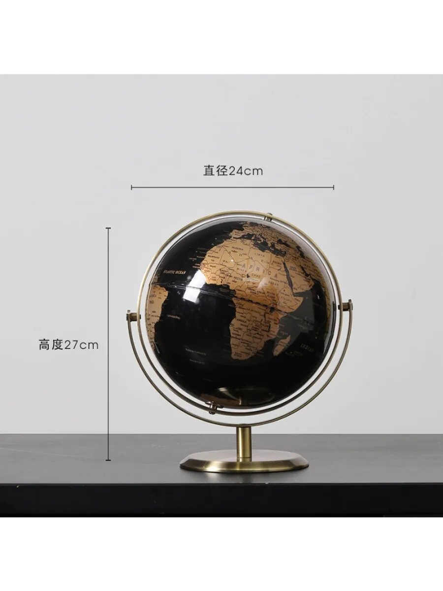 Шар-глобус металлический-черное золото А, малый