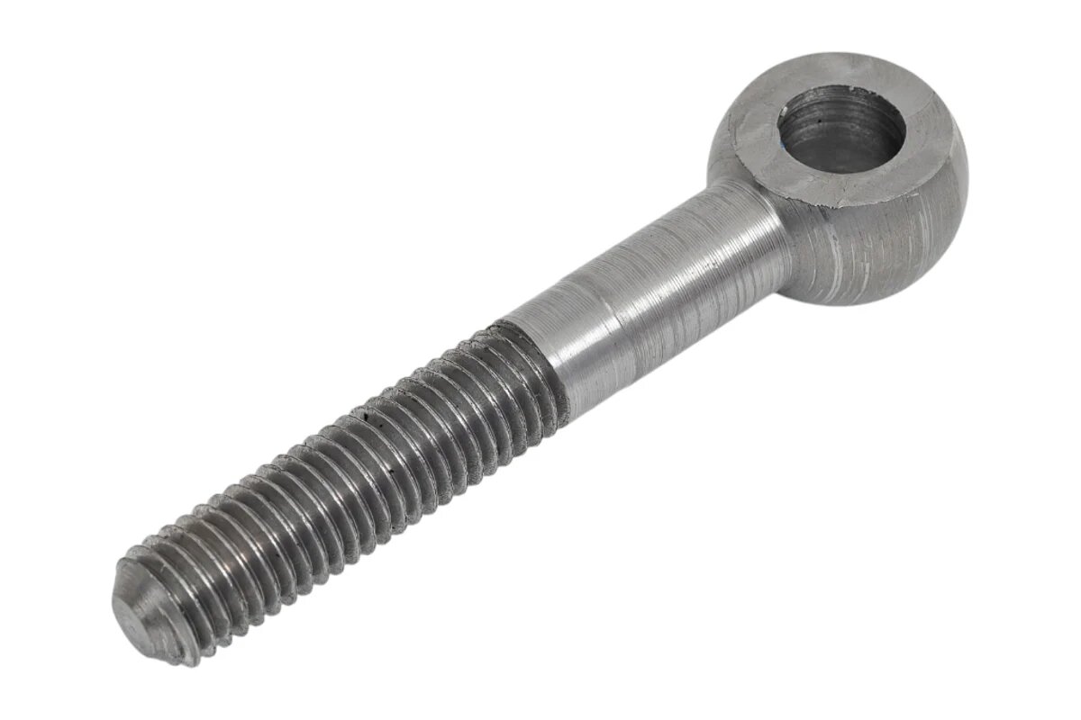 Откидной болт ООО экомарт ДИН 444 форма В М12 L70 из стали, класс прочности 4.6, длина 70 мм, шаг 1.75 мм, правая резьба, головка с ушком, ГОСТ 14724‑69/14725‑69/3033‑79