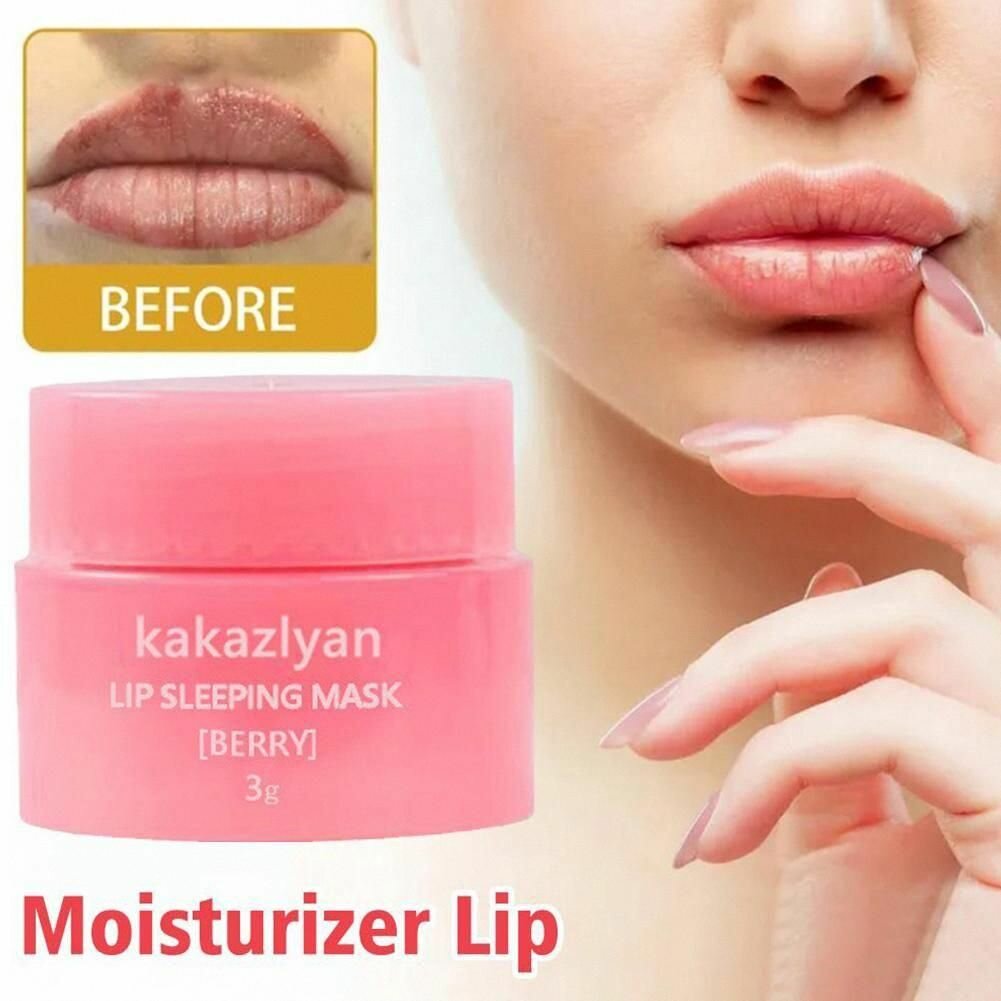 Ночная маска для губ Laneige lip sleeping mask Berrу, Восстанавливающая против сухости, Бальзам для губ увлажняющий и питательный, Блеск для губ, Макияж, Гигиеническая помада, Ягодная, 3 грамма