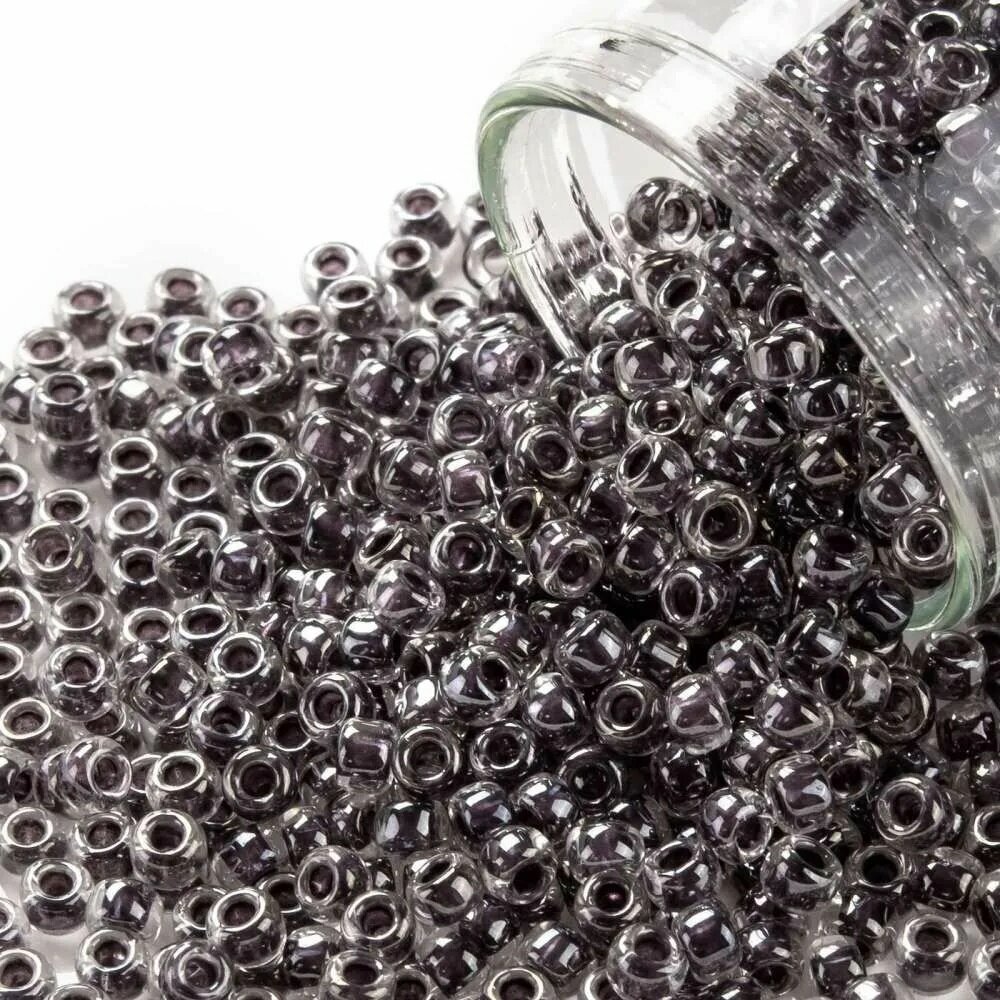 10 г круглого бисера, бисер Concord Grape Lined Luster, диаметр 3 мм, отверстие: 1 мм
